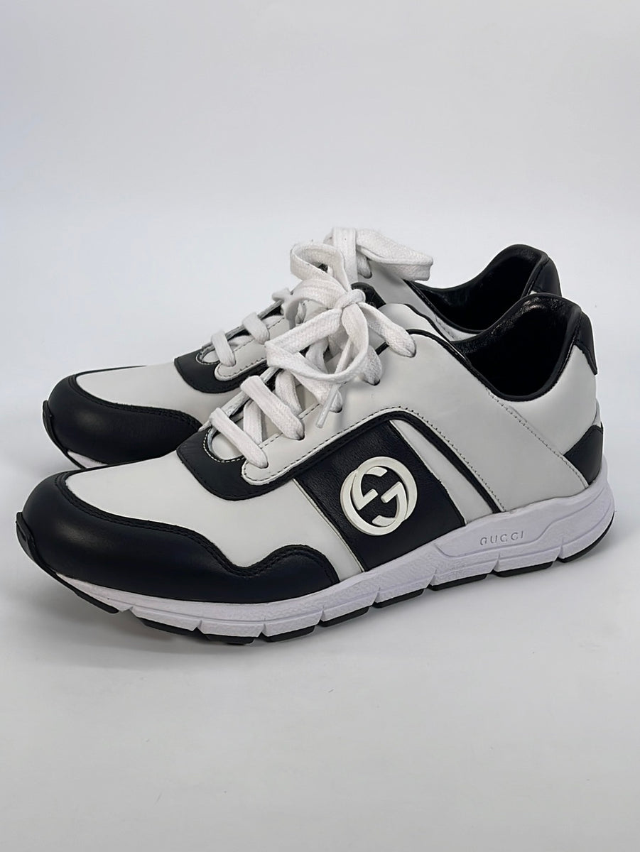 Preloved Gucci Black and White Miro Sneakers (Size 36) 309 030523 – KimmieBBags LLC
