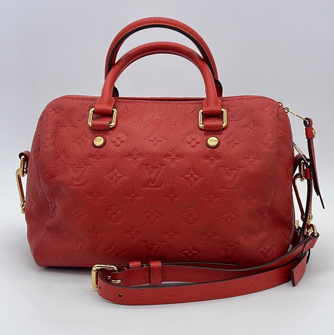 PRELOVED Louis Vuitton Speedy 25 Red Empriente Leather Bandolier Bag D ...