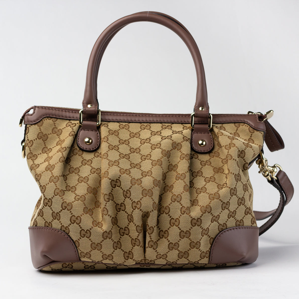 Preloved Gucci Beige GG Canvas 2way Bag HGQT928 060324B – KimmieBBags LLC