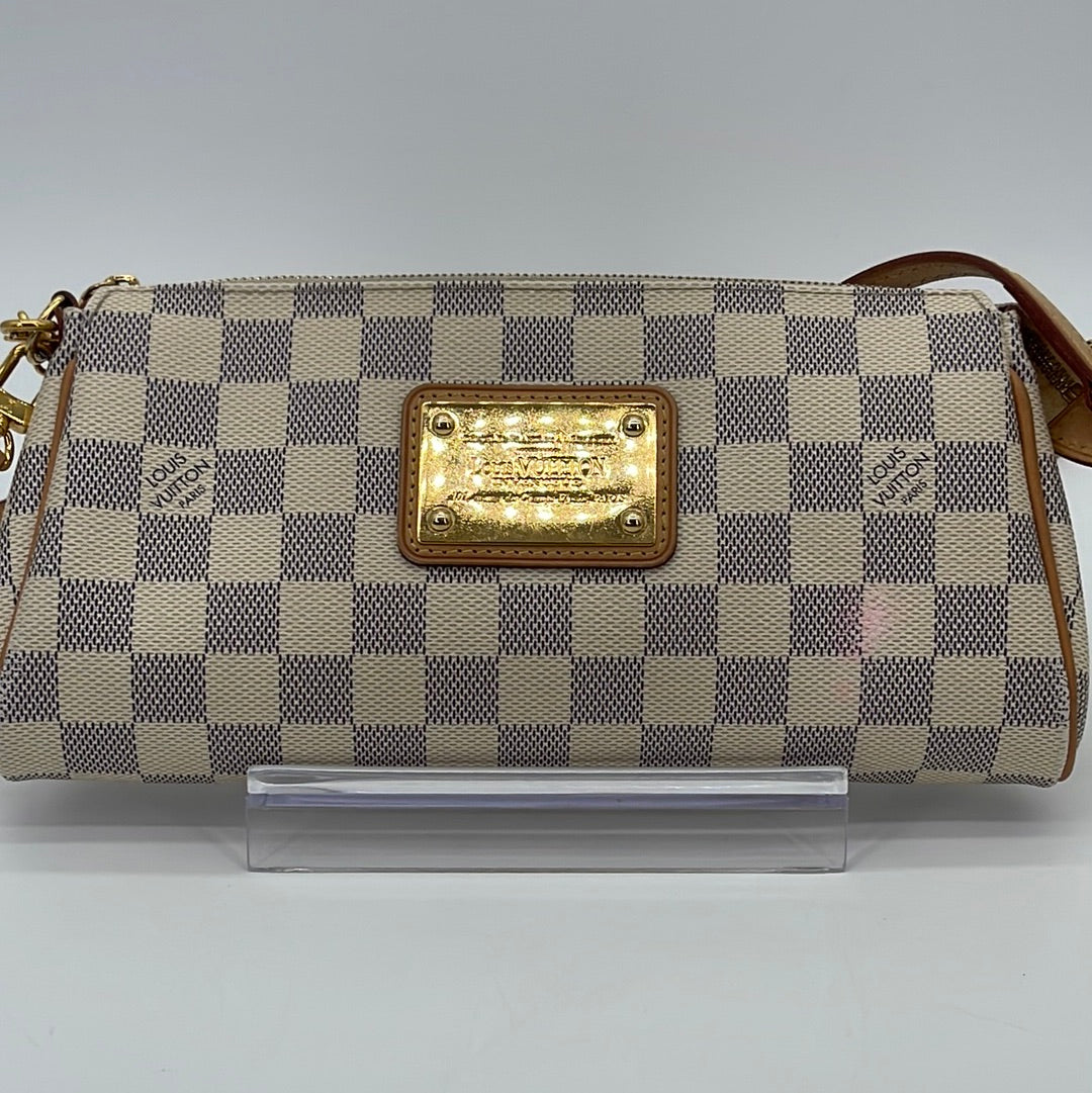 PRELOVED Louis Vuitton Eva Handbag Damier Azur Canvas Crossbody Bag SN ...