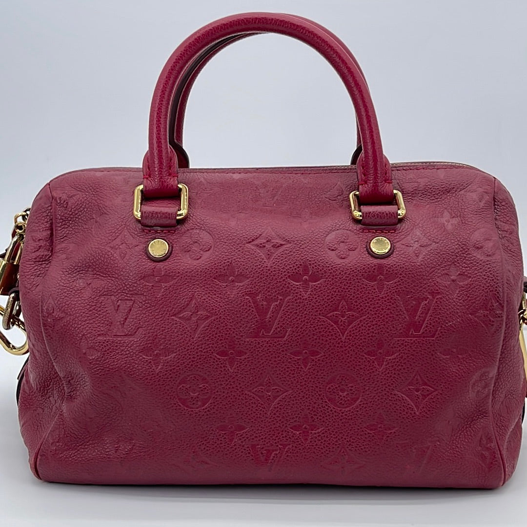 PRELOVED Louis Vuitton Speedy 25 Red Empriente Leather Bandolier Bag S ...