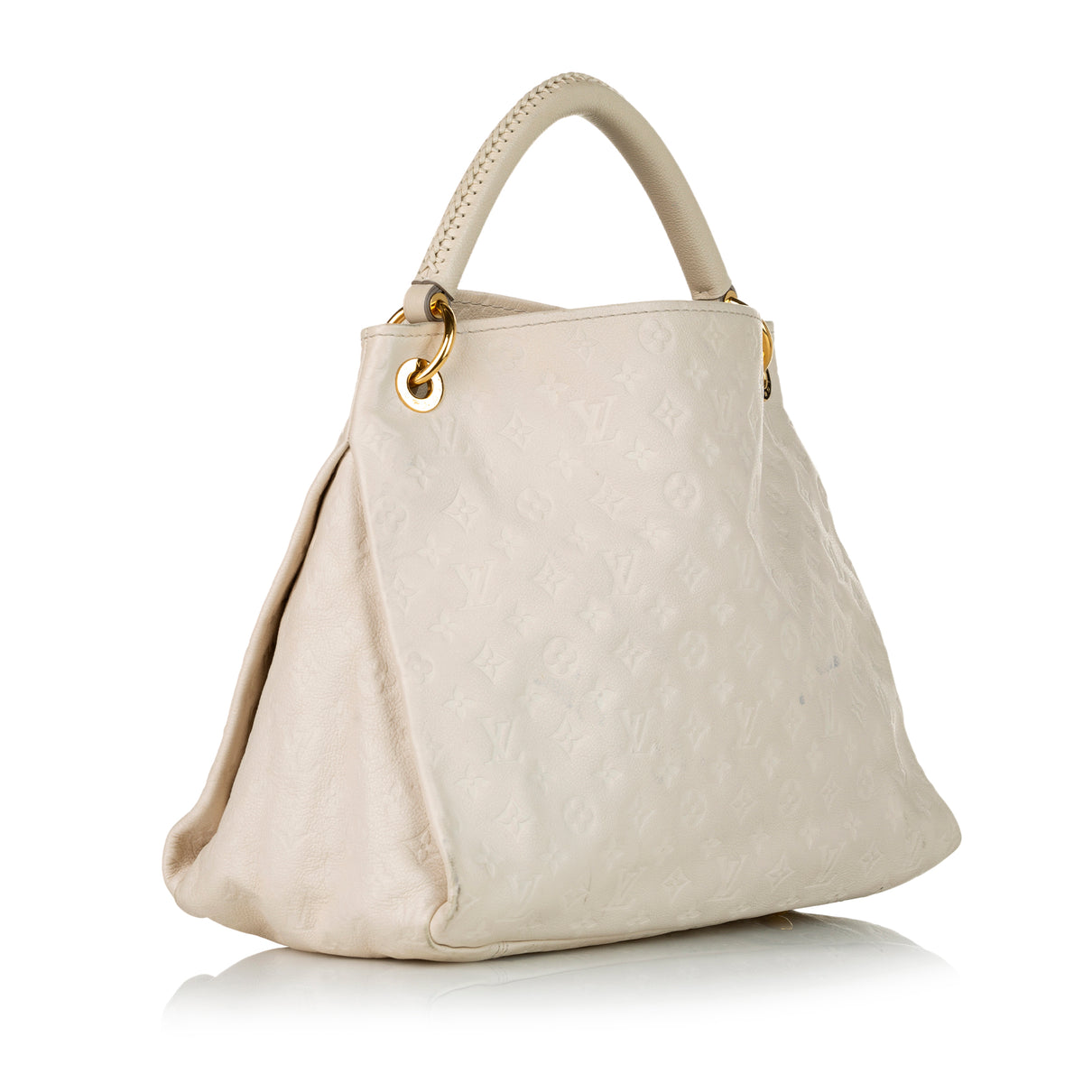 PRELOVED Louis Vuitton Artsy Cream Monogram Empreinte Leather MM Handb ...
