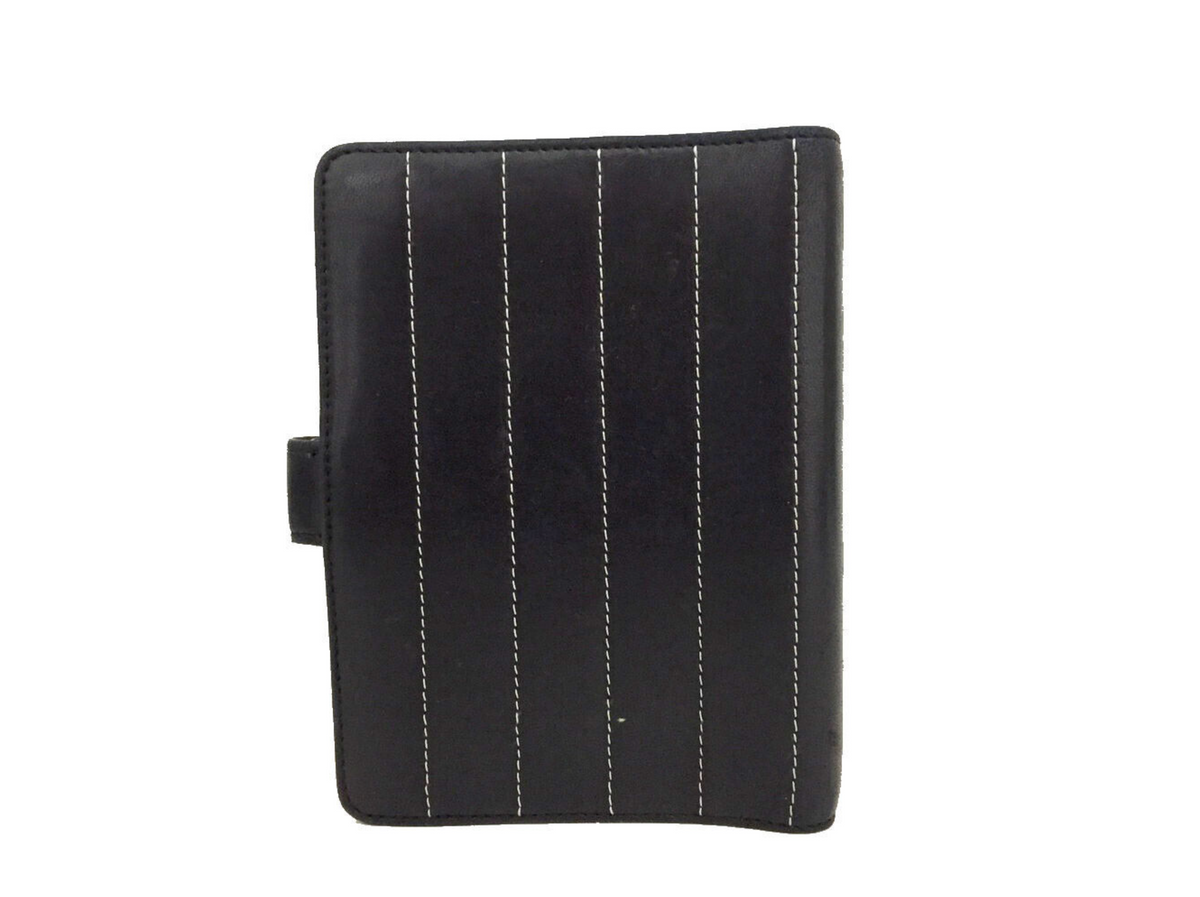 Preloved CHANEL Black Leather Agenda Notebook Cover 10398160 030123 ...