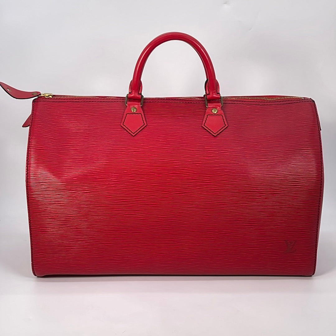 Vintage Louis Vuitton Red Epi Leather Keepall 45 Bag VI0911 030123 ...