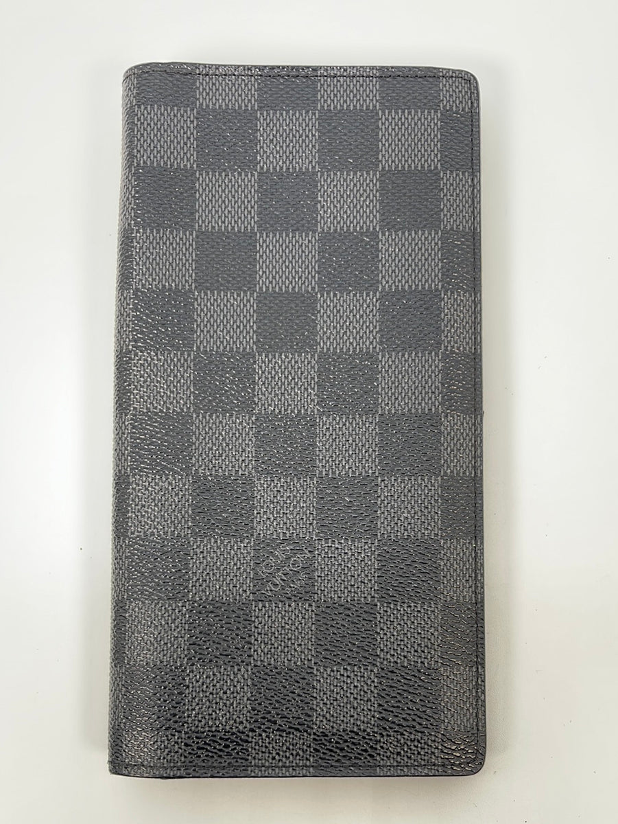 Preloved LOUIS VUITTON Damier Graphite Brazza Bifold Long Wallet TA011 ...