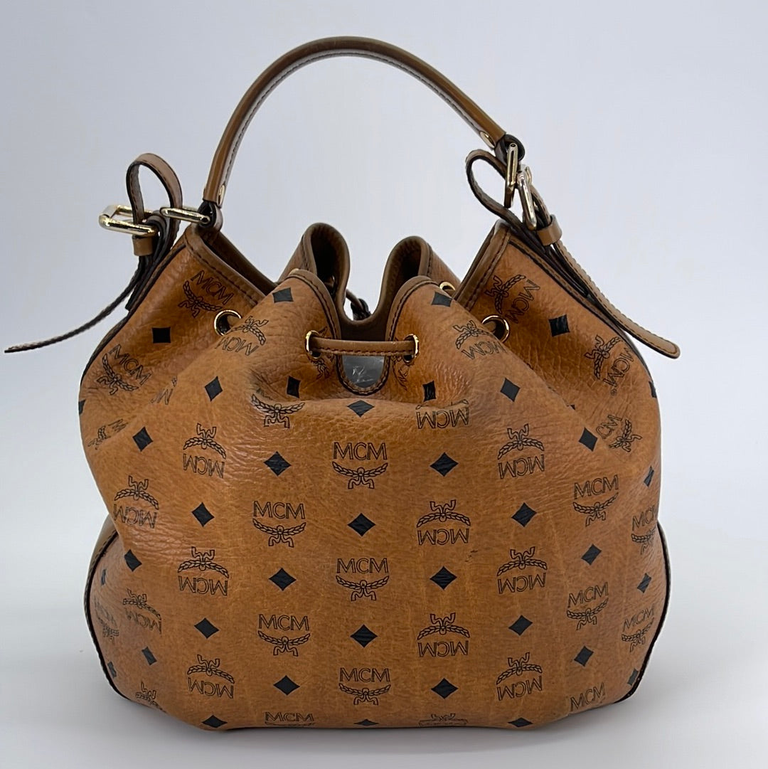 PRELOVED MCM Cognac Visetos Bucket Handbag M6635 031123 *** DEAL ...